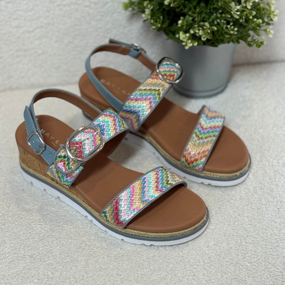 Bay Lane Ranch Multi Wedges | Colourful Summer Sandals – Shannons Shoes
