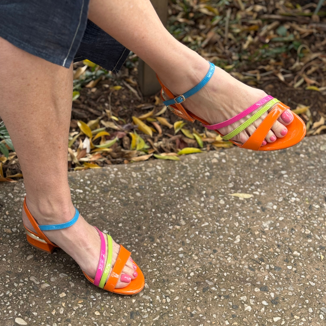 Django & Juliette TILL Gelato Sandals | Colourful Patent Leather Heels ...