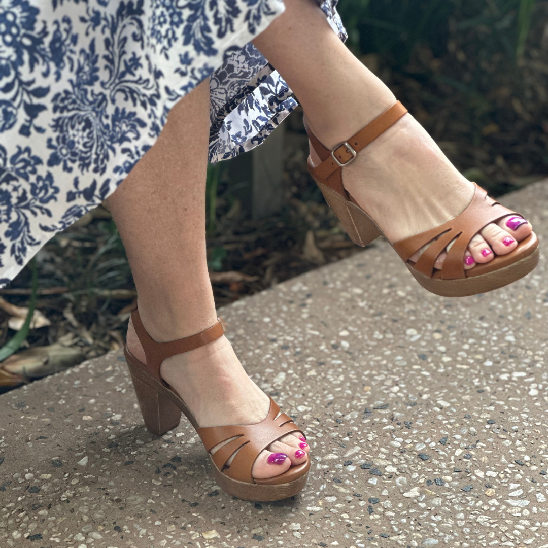 Zeta Fern - Tan Womens Comfortable Heels | Shannons Shoes