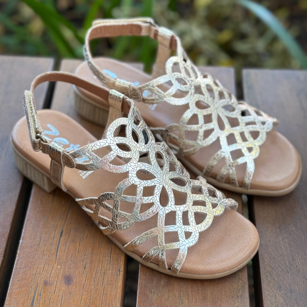 Zeta Hilite - Champagne | Spanish-Made Dress Sandals for Women ...