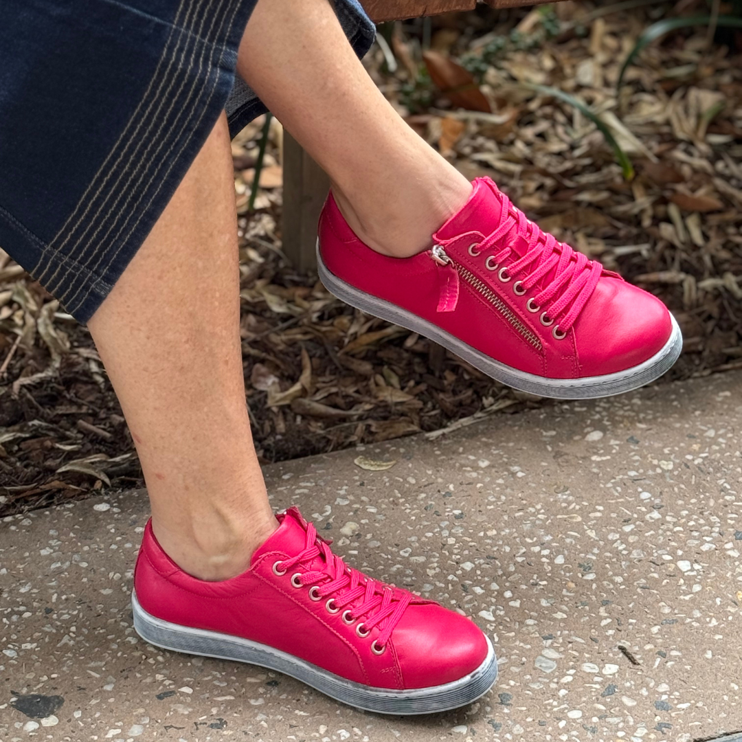 Rilassare Token - Magenta Pink Soft Leather Sneakers – Shannons Shoes