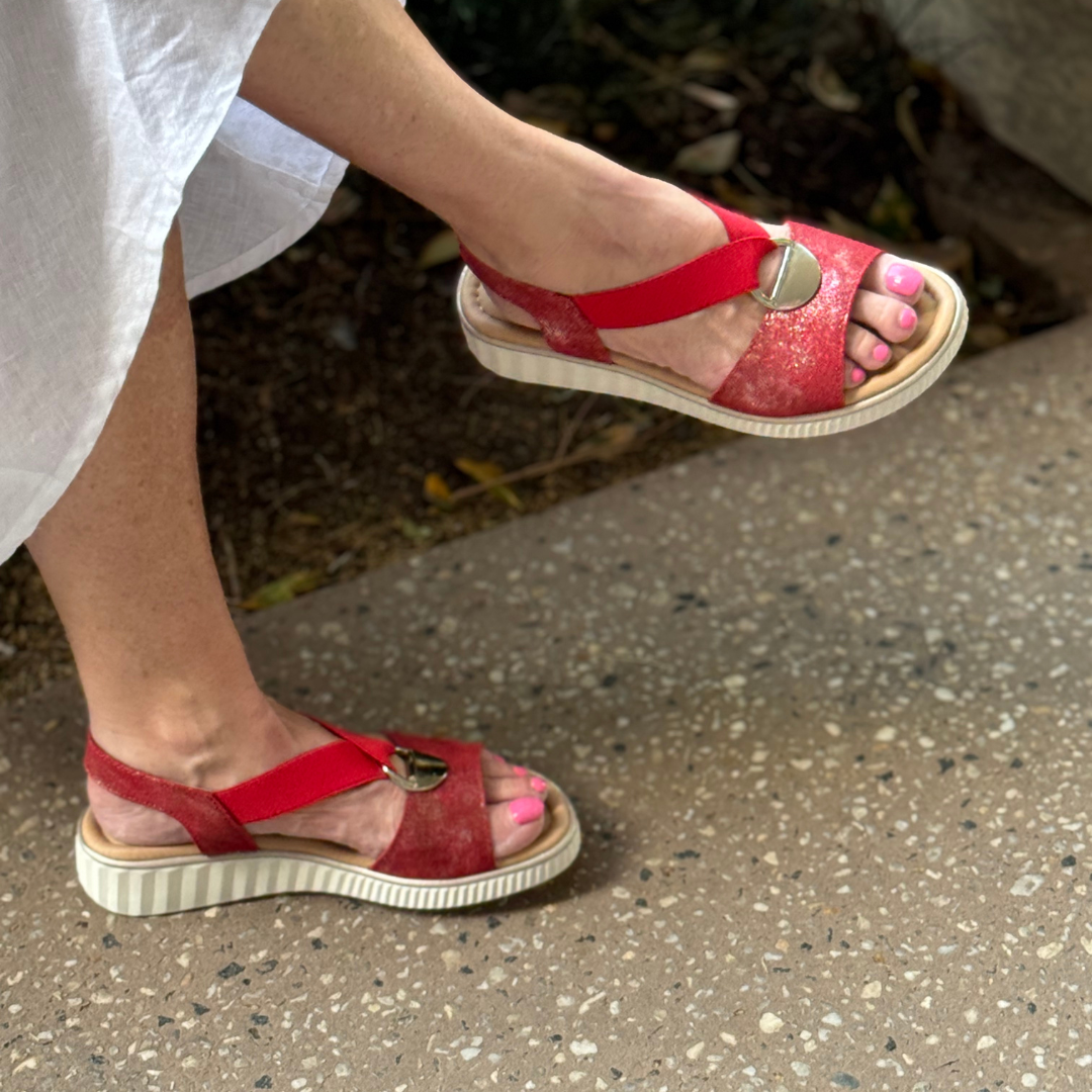 Sundowner Roby - Red Sandals – Shannons Shoes