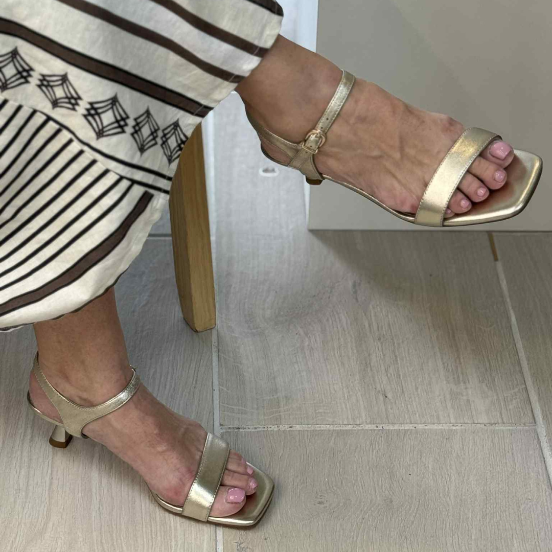 Top End Kolina - Pale Gold Heels | Shannons Shoes