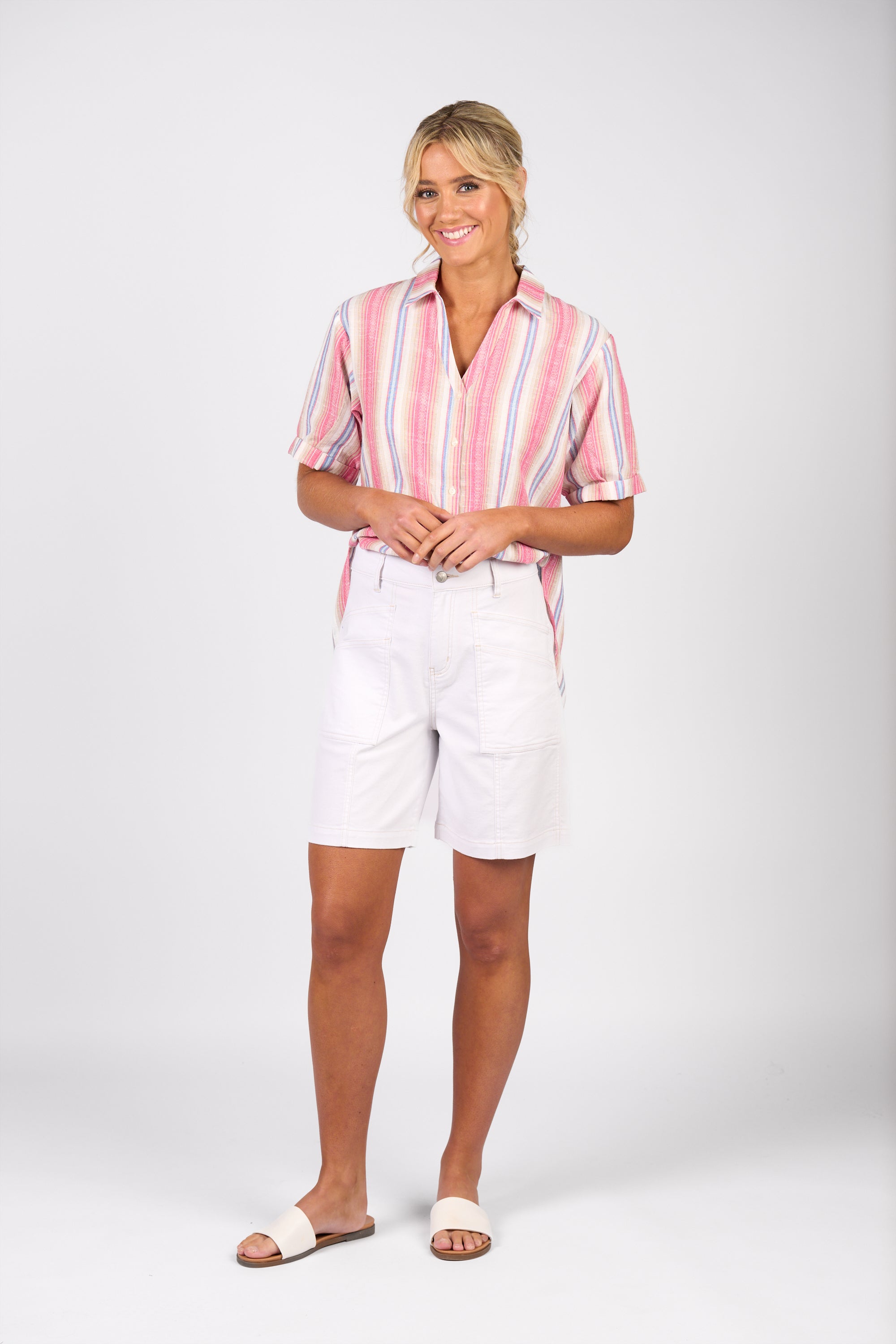Vassalli 5033 - White Denim Pocket Shorts – Shannons Shoes