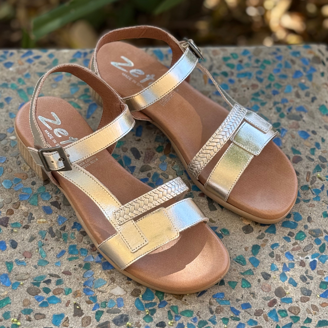 Zeta Honor - Champagne Gold Womens Sandals – Shannons Shoes