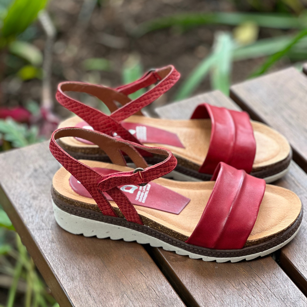 Zeta Louise - Red Wedges Sandals – Shannons Shoes