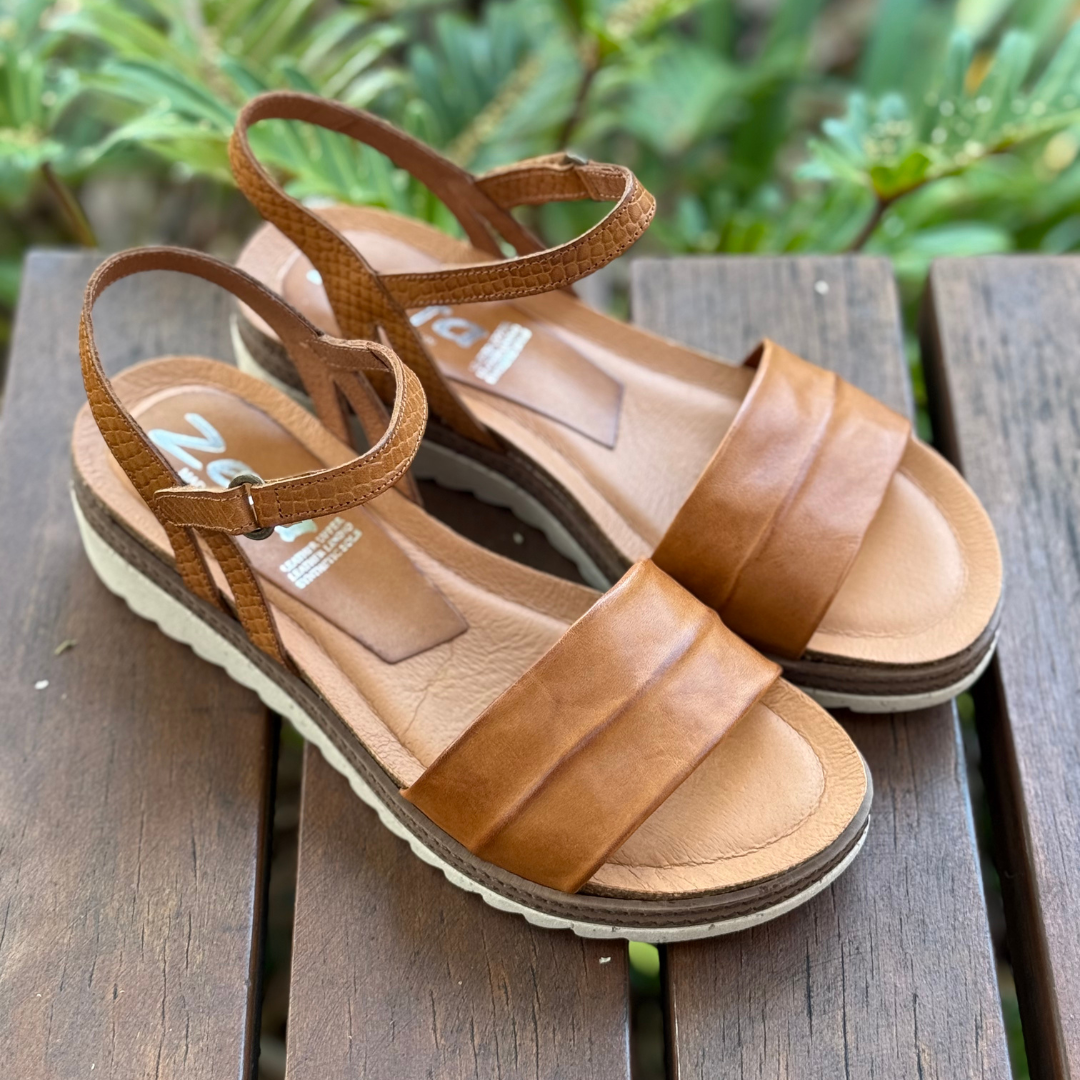 Zeta Louise - Tan Sandals | Wedges | Shannons Shoes