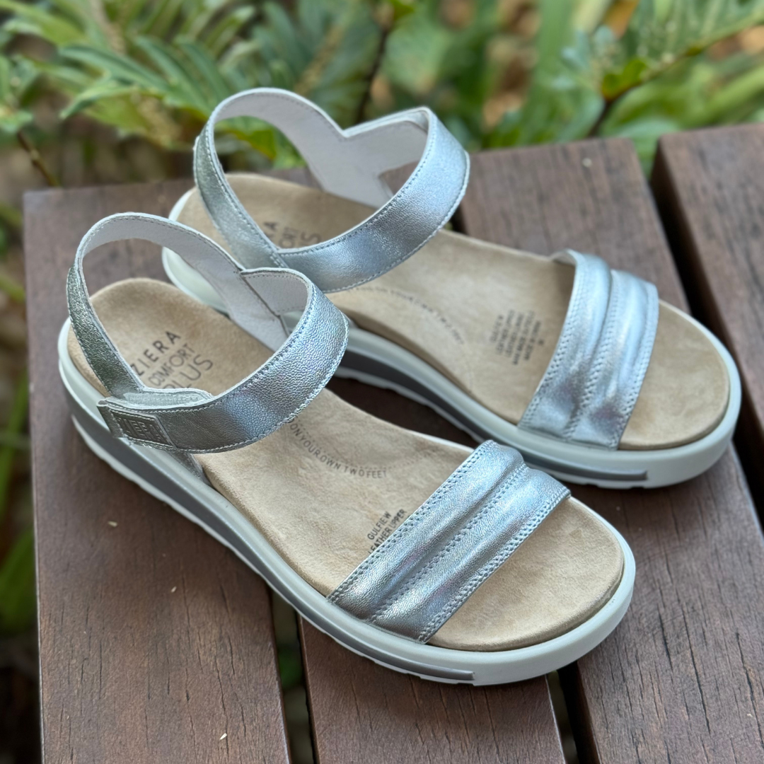 Ziera Gulfie W - Silver Sandals | Orthotic Friendly – Shannons Shoes